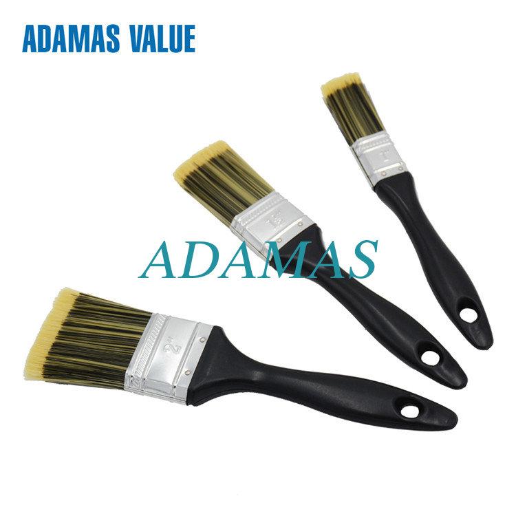 Plastic Black Handle Synthetic Paint Brush 14-17mm Thickness 1"/1.5"/2" Size